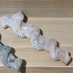 Carved MOSS AGATE CADUCEUS Staff of Aesculapius Medical, Nurse, Doctor ...