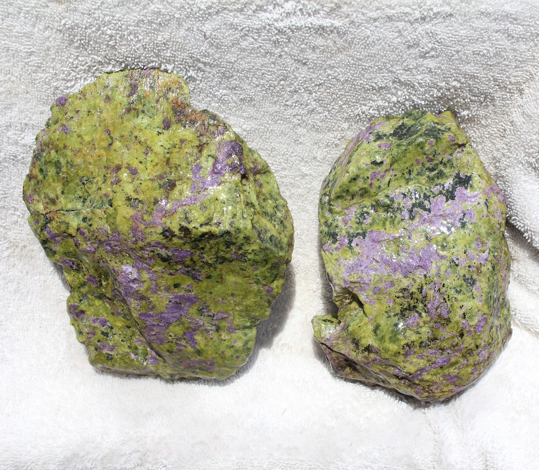 ATLANTASITE ROUGH ROCK Chunks - Purple Stichtite + Green Serpentine ...