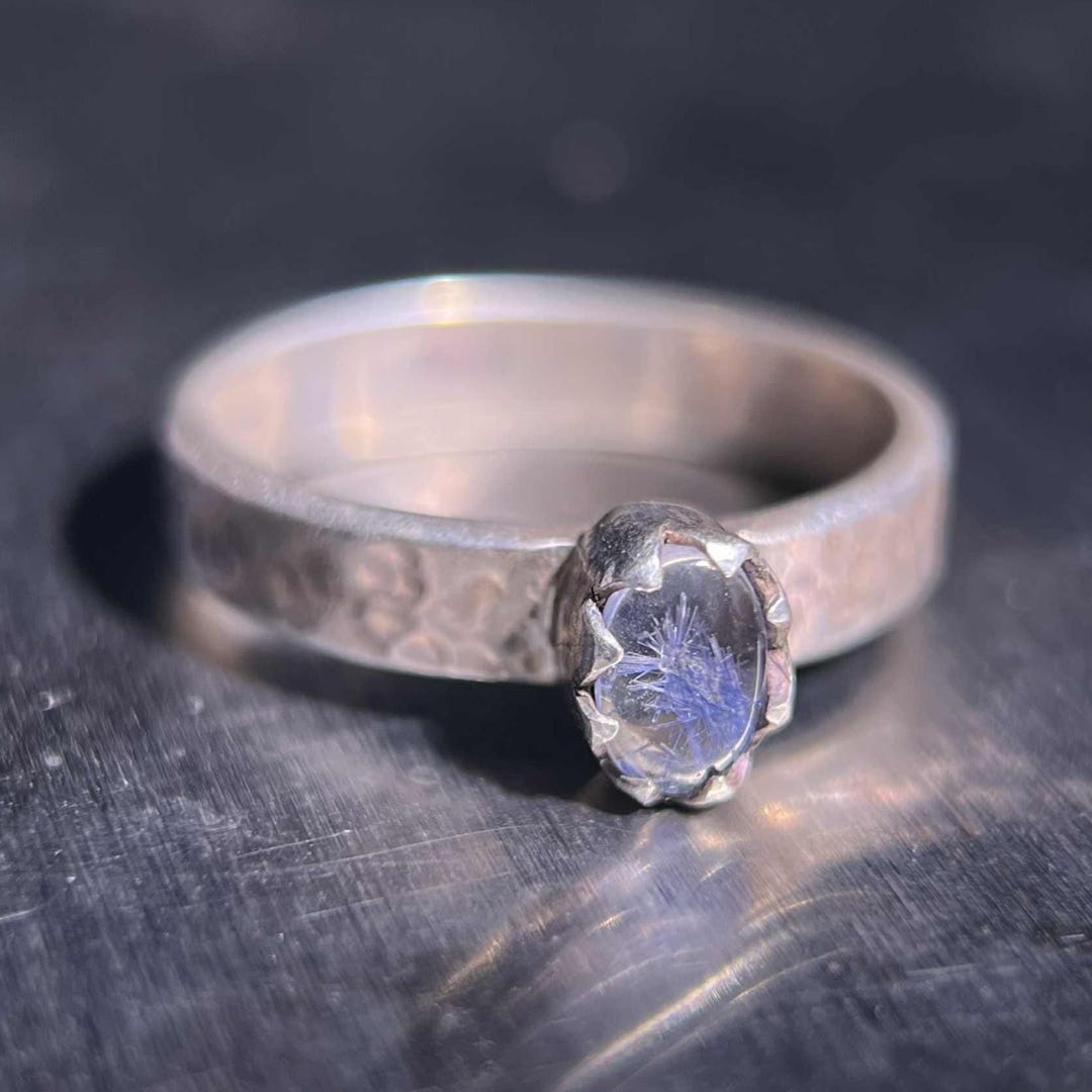 Small DUMORTIERITE RING #1 Sterling Silver 925 * Ring Size 8.25 - Etsy