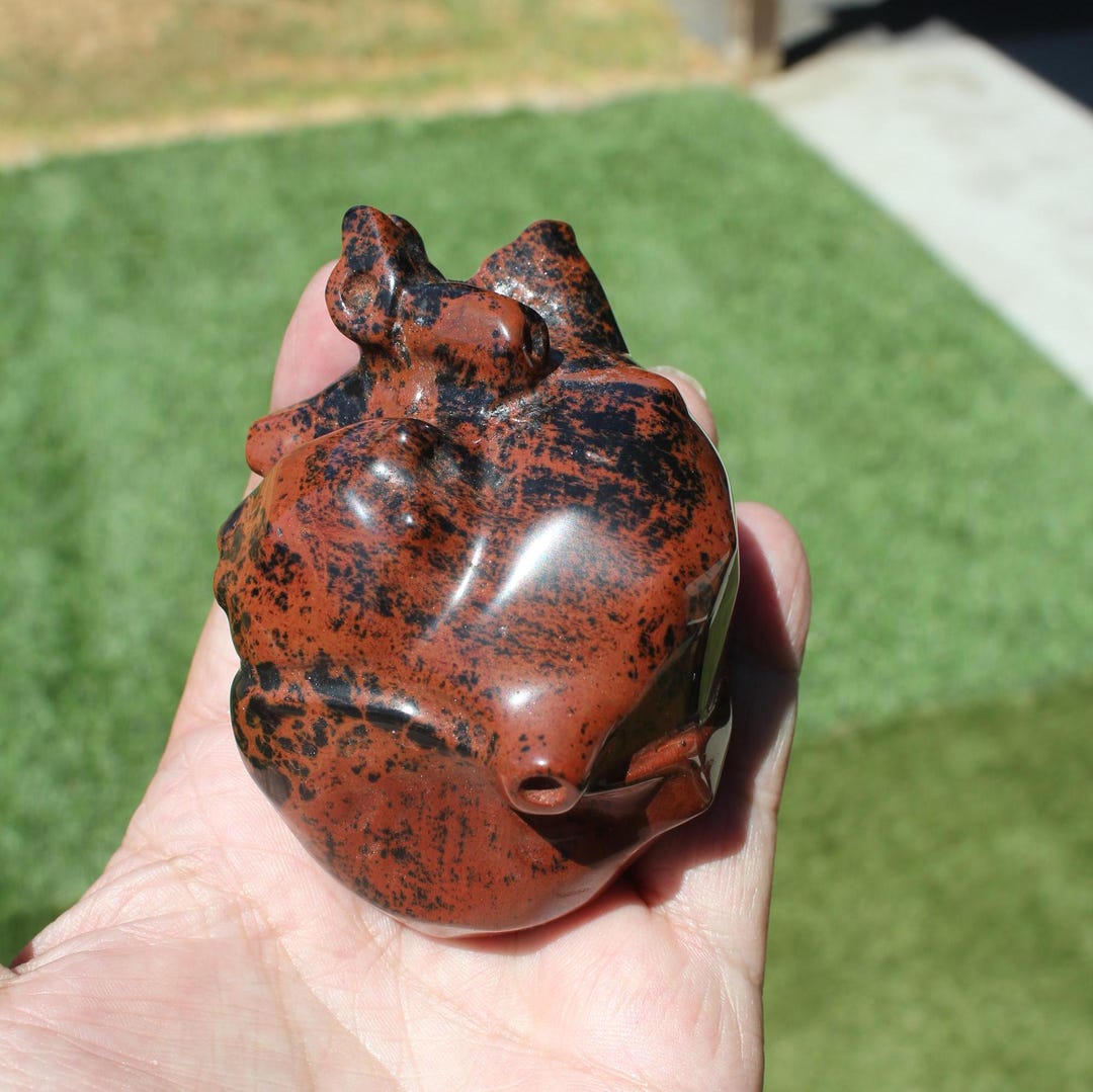 Mahogany OBSIDIAN HUMAN HEART * Carved Anatomical Display, Fully ...