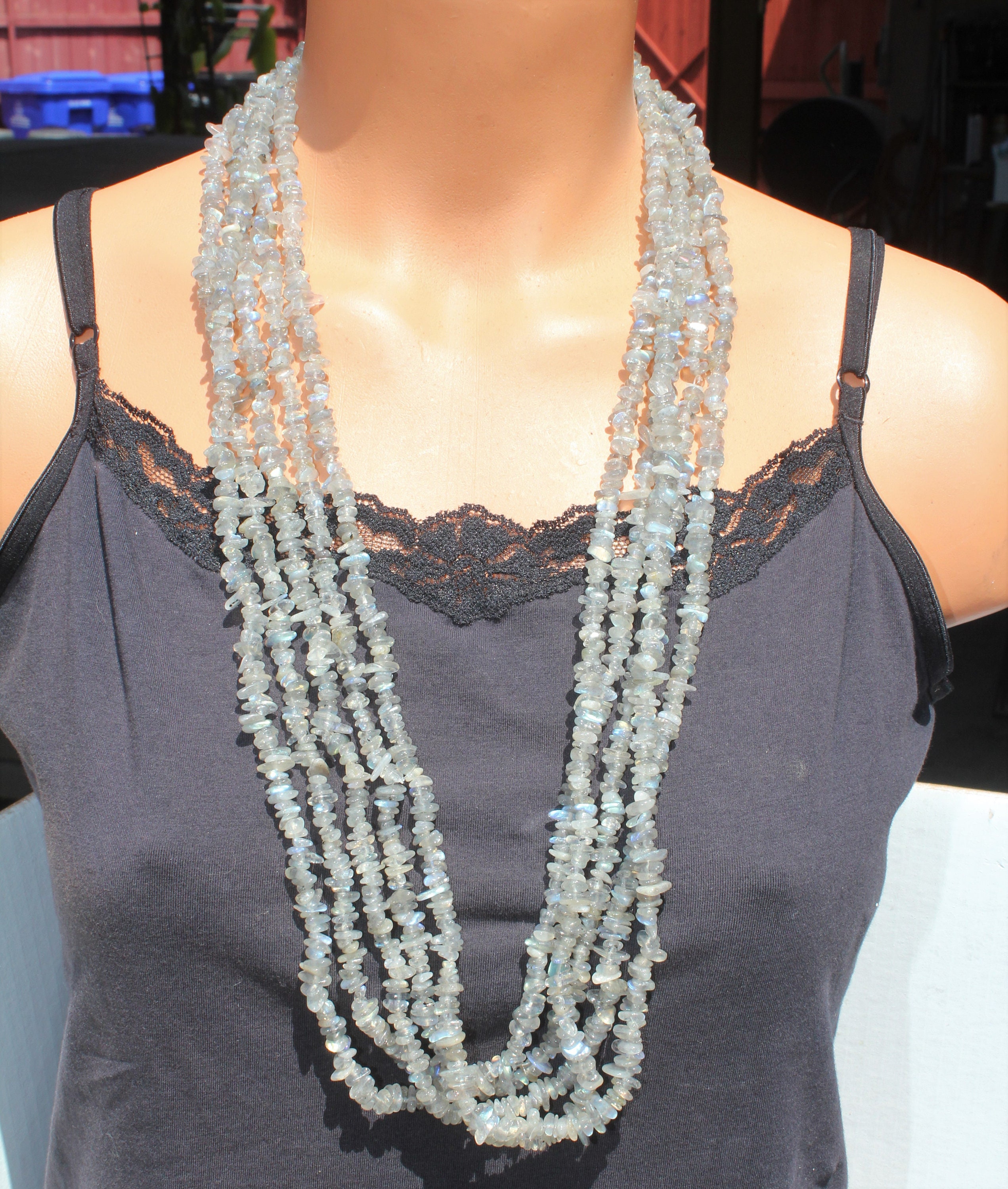 34 GEMSTONE CHIP NECKLACE Purple Amethyst Blue | Etsy