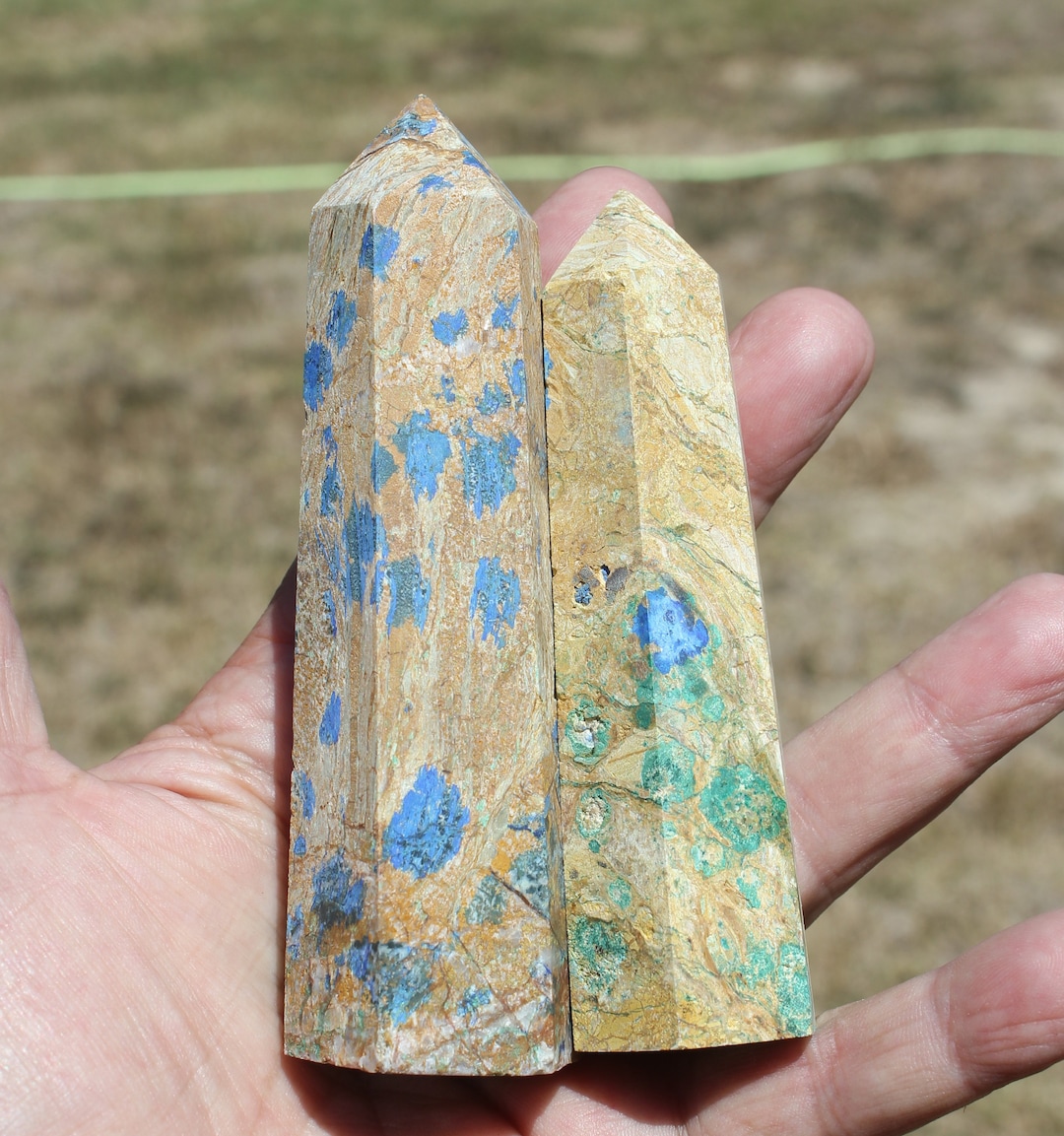 Rare SPOTTED ZARINITE TOWERS * 2 Choices Stone Rock Displays * Mongolia ...