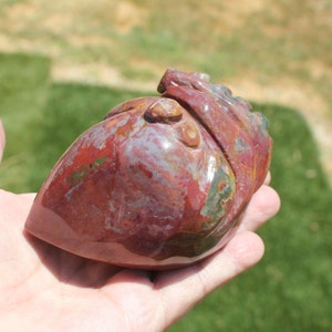 WAVE OCEAN JASPER Human Heart Figure * Carved Anatomical Rock, Stone ...