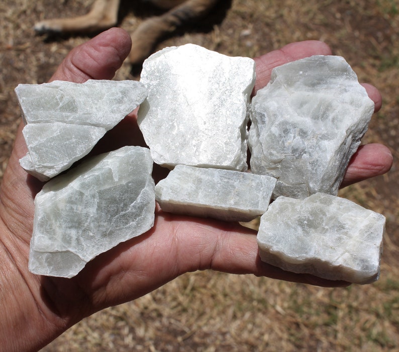 1 Bags MOONSTONE ROUGH ROCK White Green Shimmery Stone | Etsy