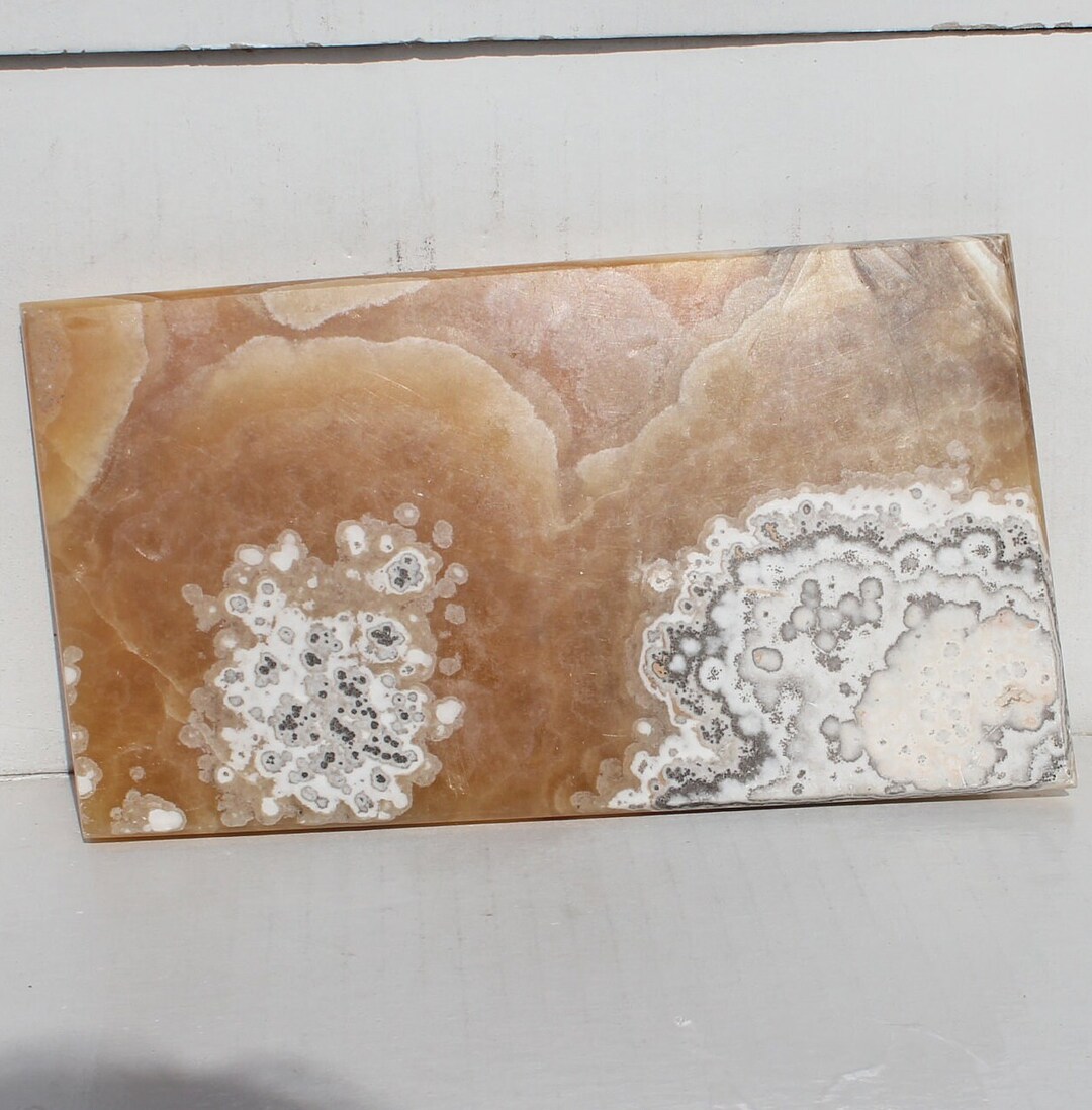 YELLOW CALCITE SLAB * Fully Polished 2.75# Crystal Display, Rock, Stone ...