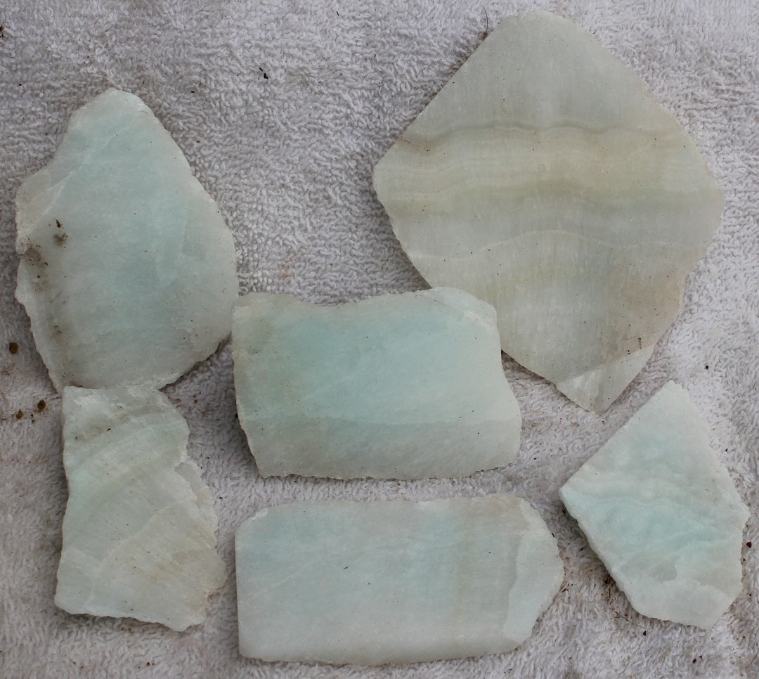 1# Blue HEMIMORPHITE CRYSTAL ROUGH Rock * Lapidary Slabs for Cabs, 6 ...