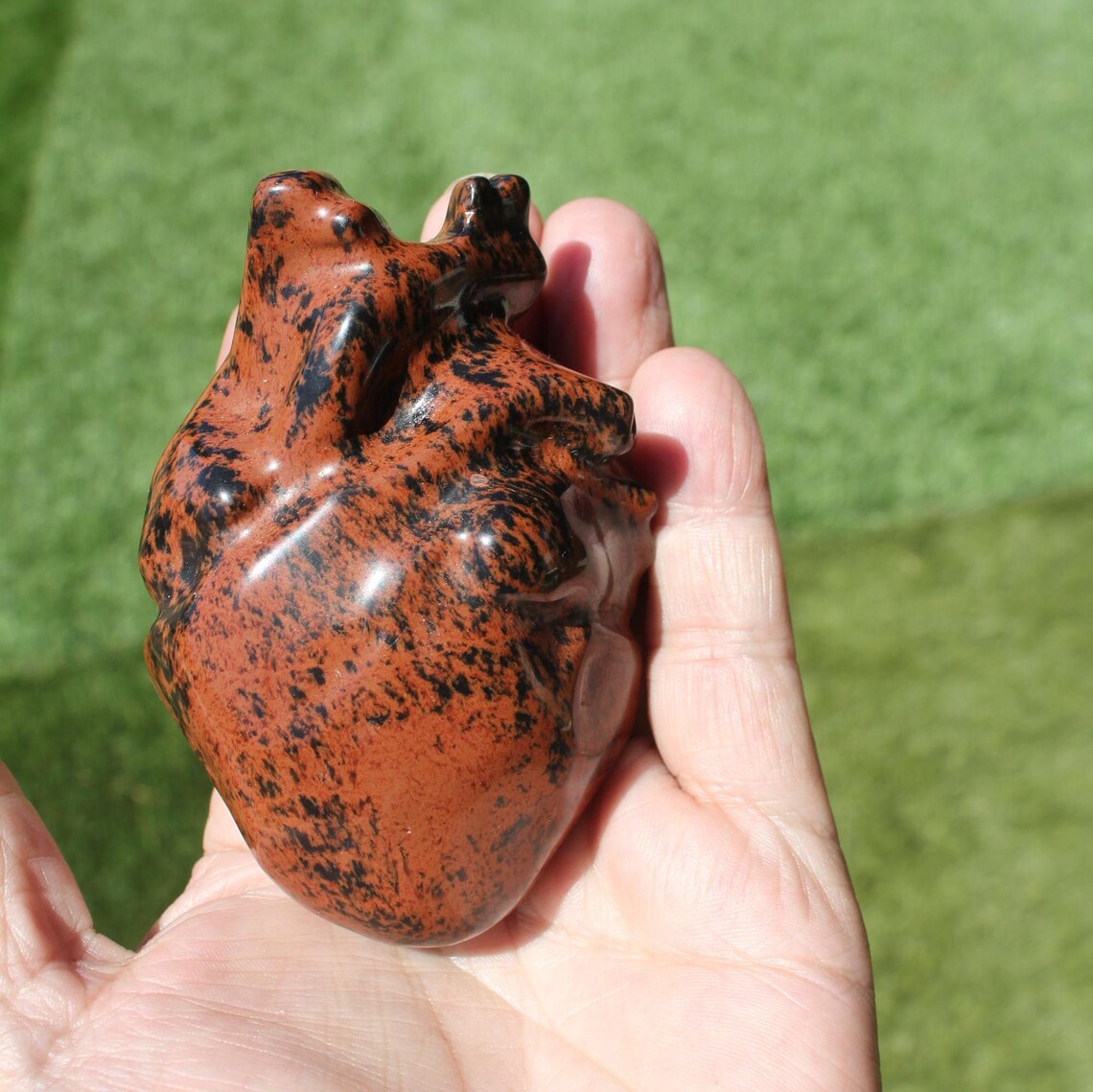 Mahogany OBSIDIAN HUMAN HEART * Carved Anatomical Display, Fully ...