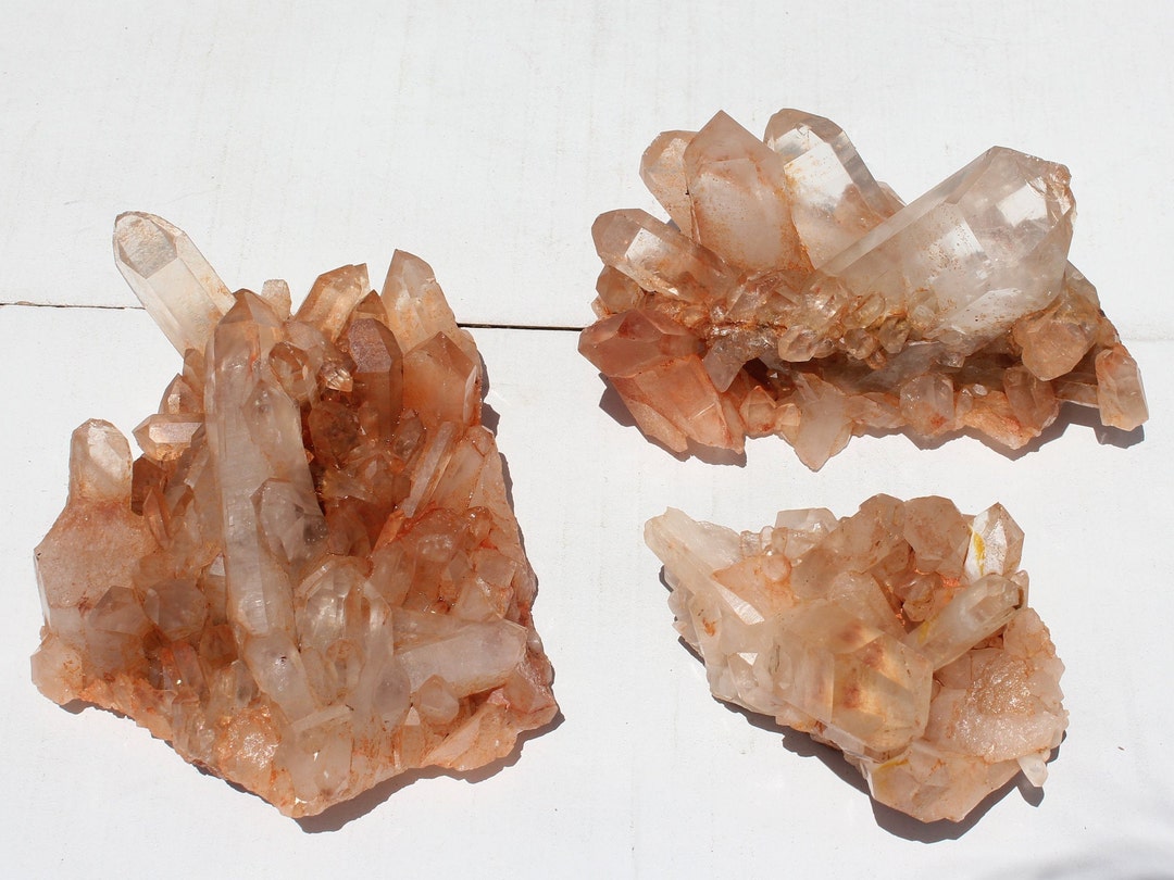 Red Hematoid Golden Healer Quartz Crystal Cluster: Natural Untreated ...