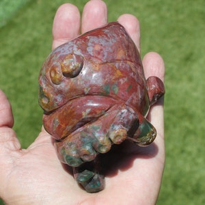 WAVE OCEAN JASPER Human Heart Figure * Carved Anatomical Rock, Stone ...