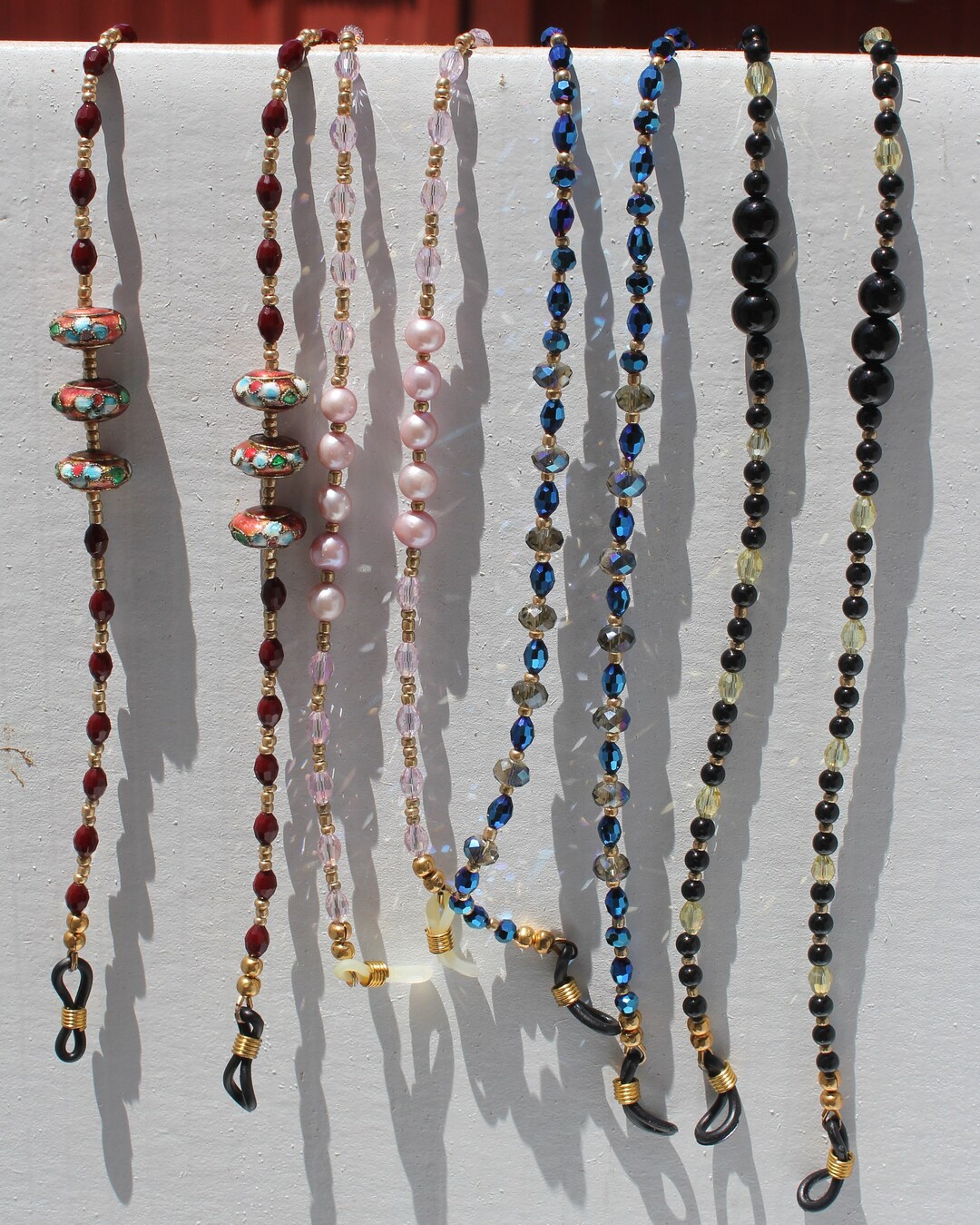 Beaded EYEGLASS LEASH or ID Badge Holder Gold-toned - Etsy