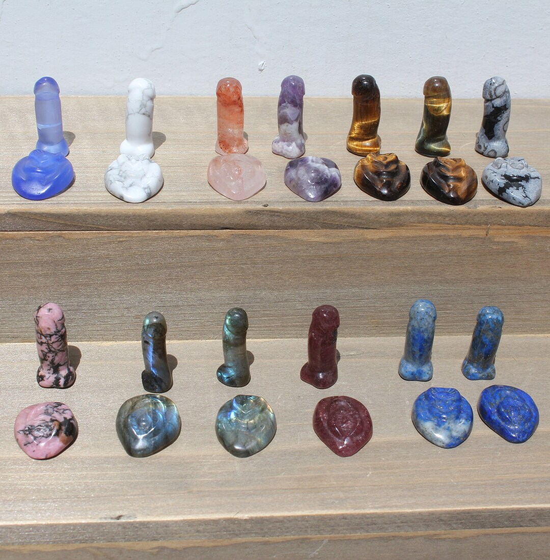 MINI PENIS & VAGINA Matched Pair * 2 Piece Stone Crystal Carved Rock ...