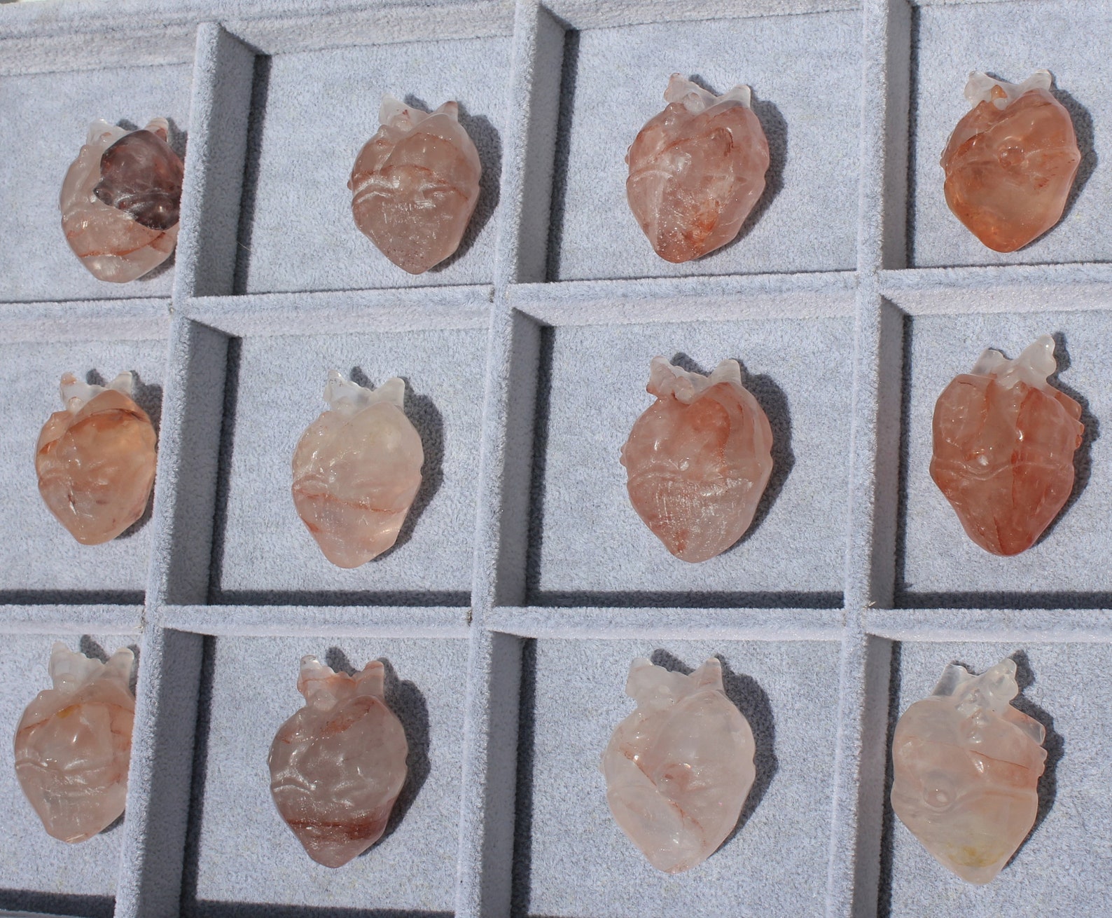 Fire QUARTZ HUMAN HEART Carved Polished Anatomical 2 - Etsy