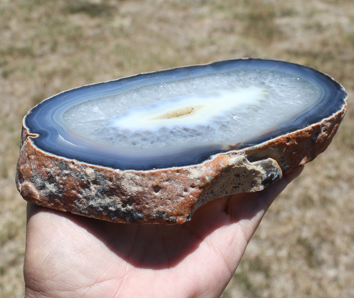 AGATE GEODE SLABS Madagascar Thick Cut Polished Rock | Etsy