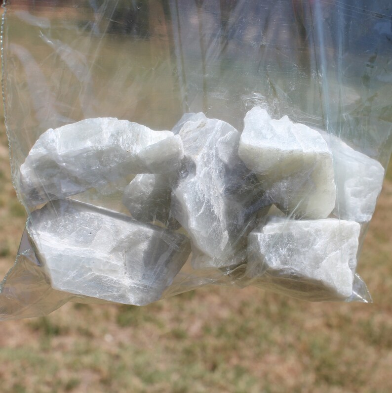 1 Bags MOONSTONE ROUGH ROCK White Green Shimmery Stone | Etsy