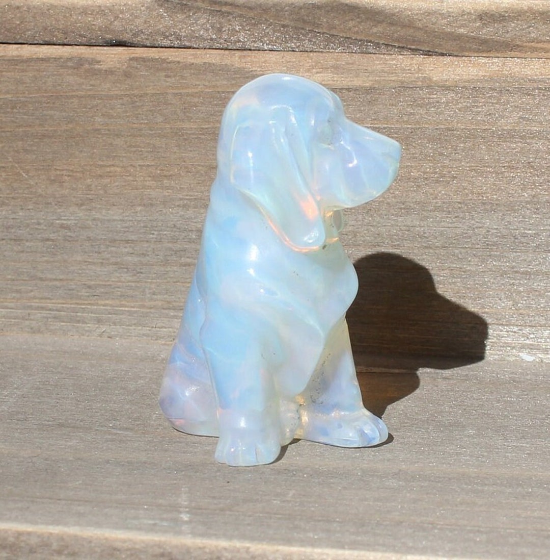 Carved OPALITE HOUND DOG Rock Labrador Animal Figure Small Size 2 Tall ...