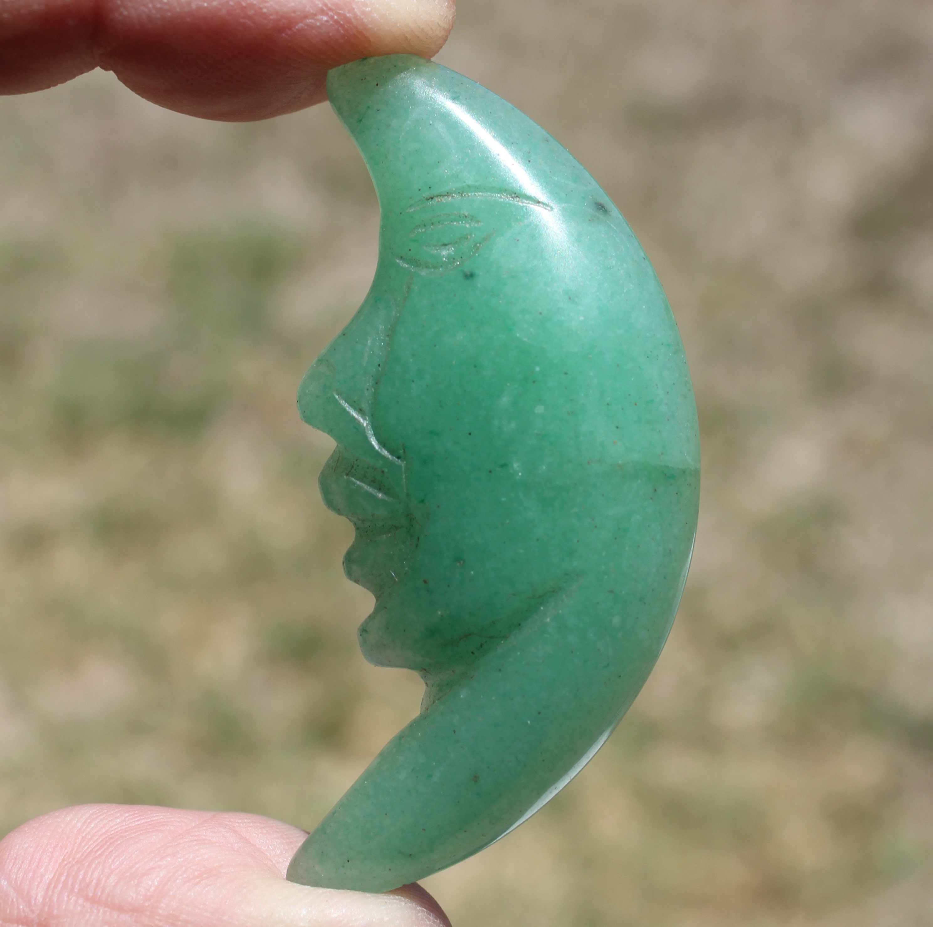 2 Green AVENTURINE SUNFACE & MOONFACE Two Piece Sets | Etsy