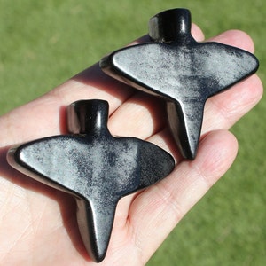 Carved BLACK OBSIDIAN JET Rock Airplane, Stone Carving, Air Force ...