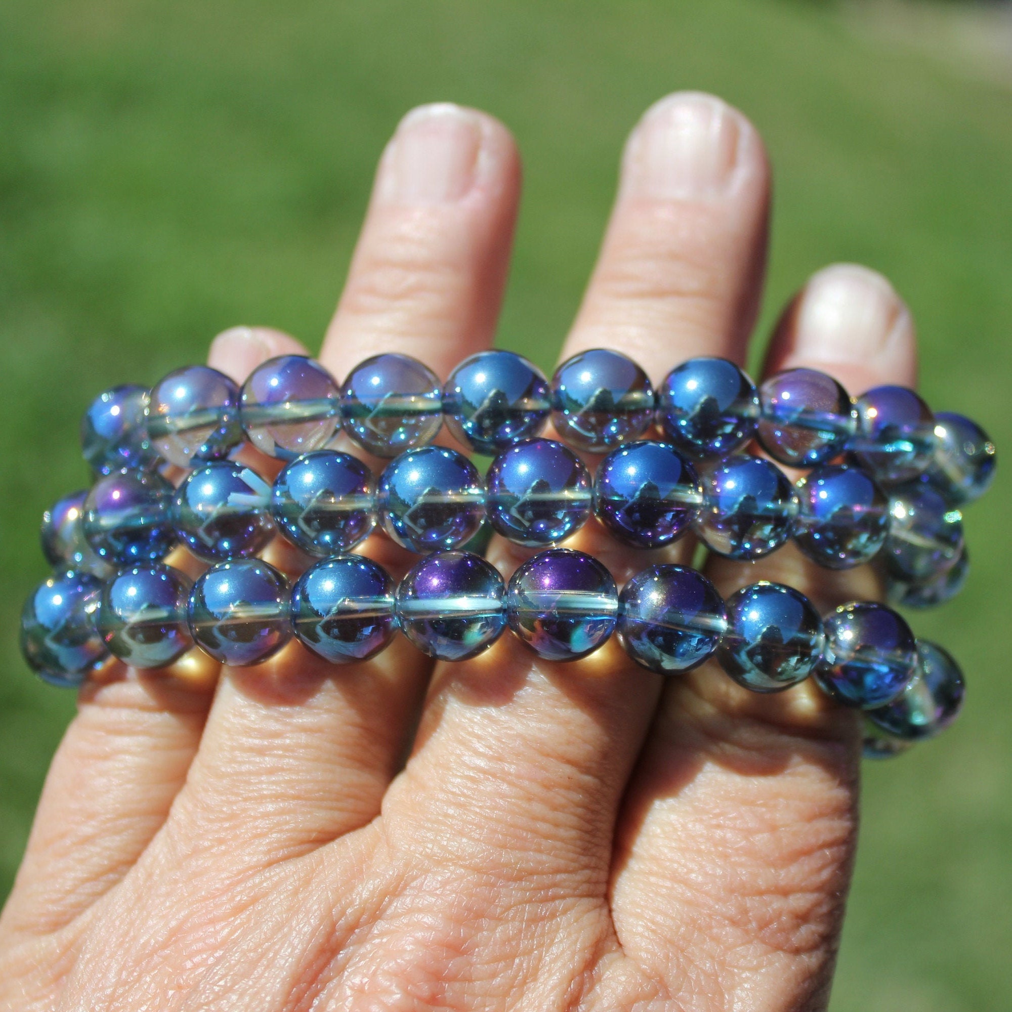 7.5 MYSTIC AURA BRACELET Bright Blue Smelted Clear | Etsy