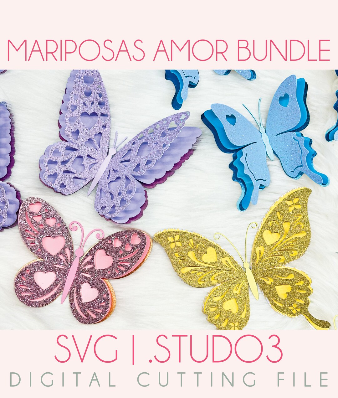 Mariposa Amor, Valentine's Day Butterfly Bundle SVG, Hearts Butterflies ...