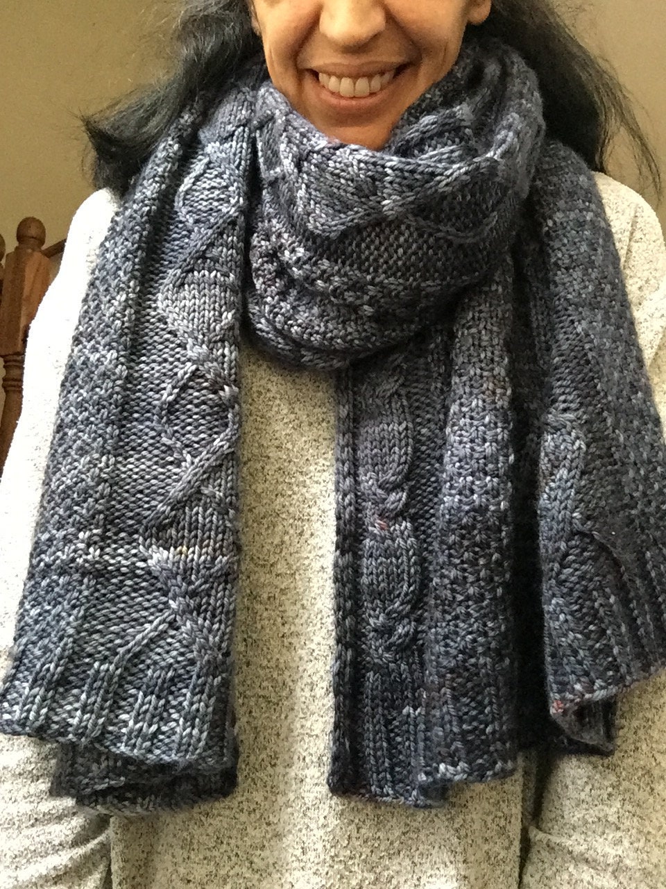 PDF Knitting Pattern Rectangular Wrap Scarf Shawl, Argyle Design - Etsy