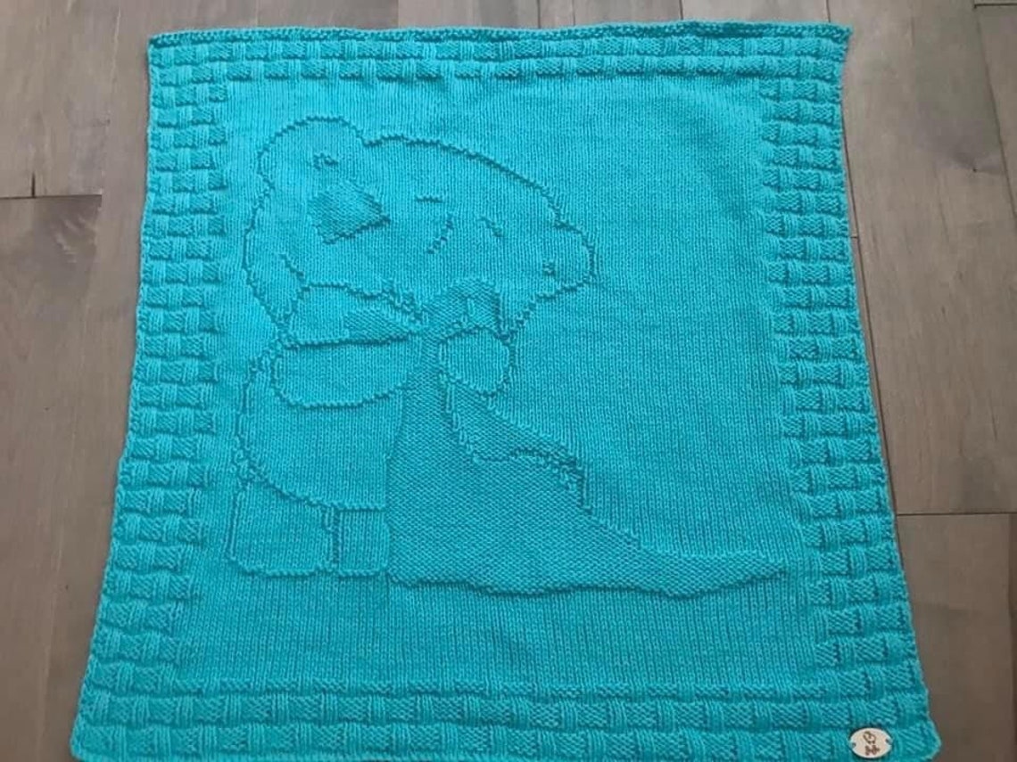 PDF Knitting Pattern Blanket Teddy Bear in Relief, for Baby, Easy to ...