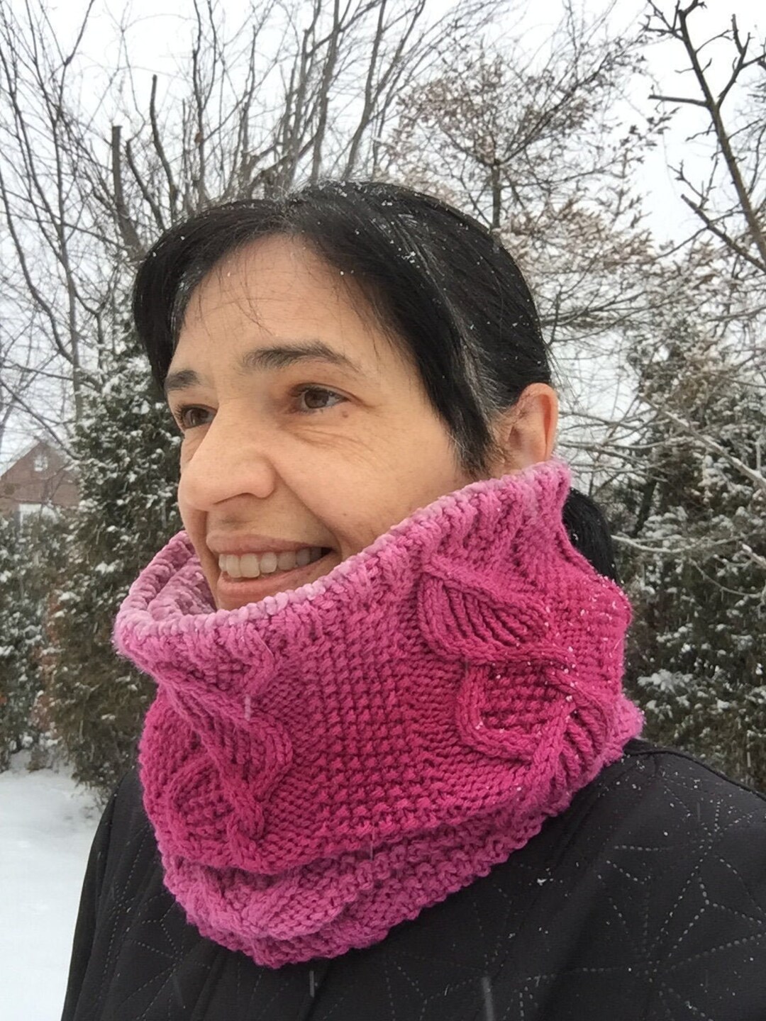 PDF knitting pattern double layered cowl with cables and velvet yarn ...