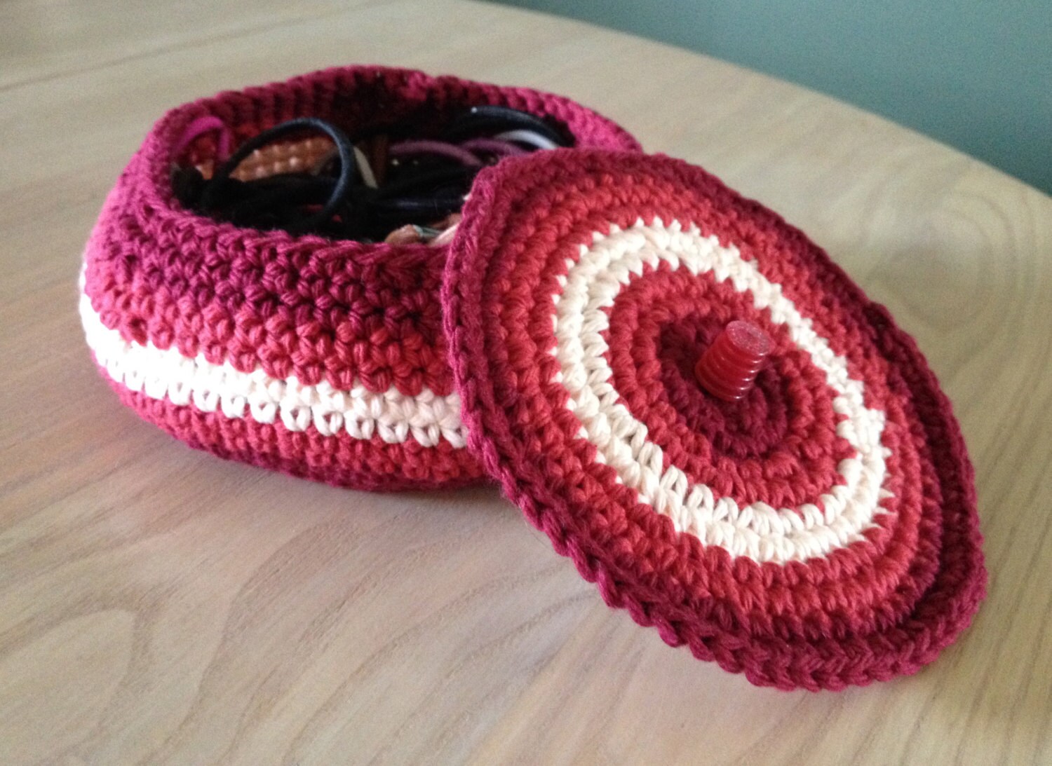 PDF Crochet Pattern Box for Storage in Striped Coton - Etsy
