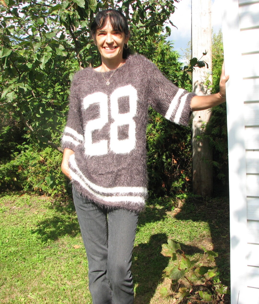 PDF Knitting Pattern Bicolor Sport Sweater Hairy Wool With Customizable ...