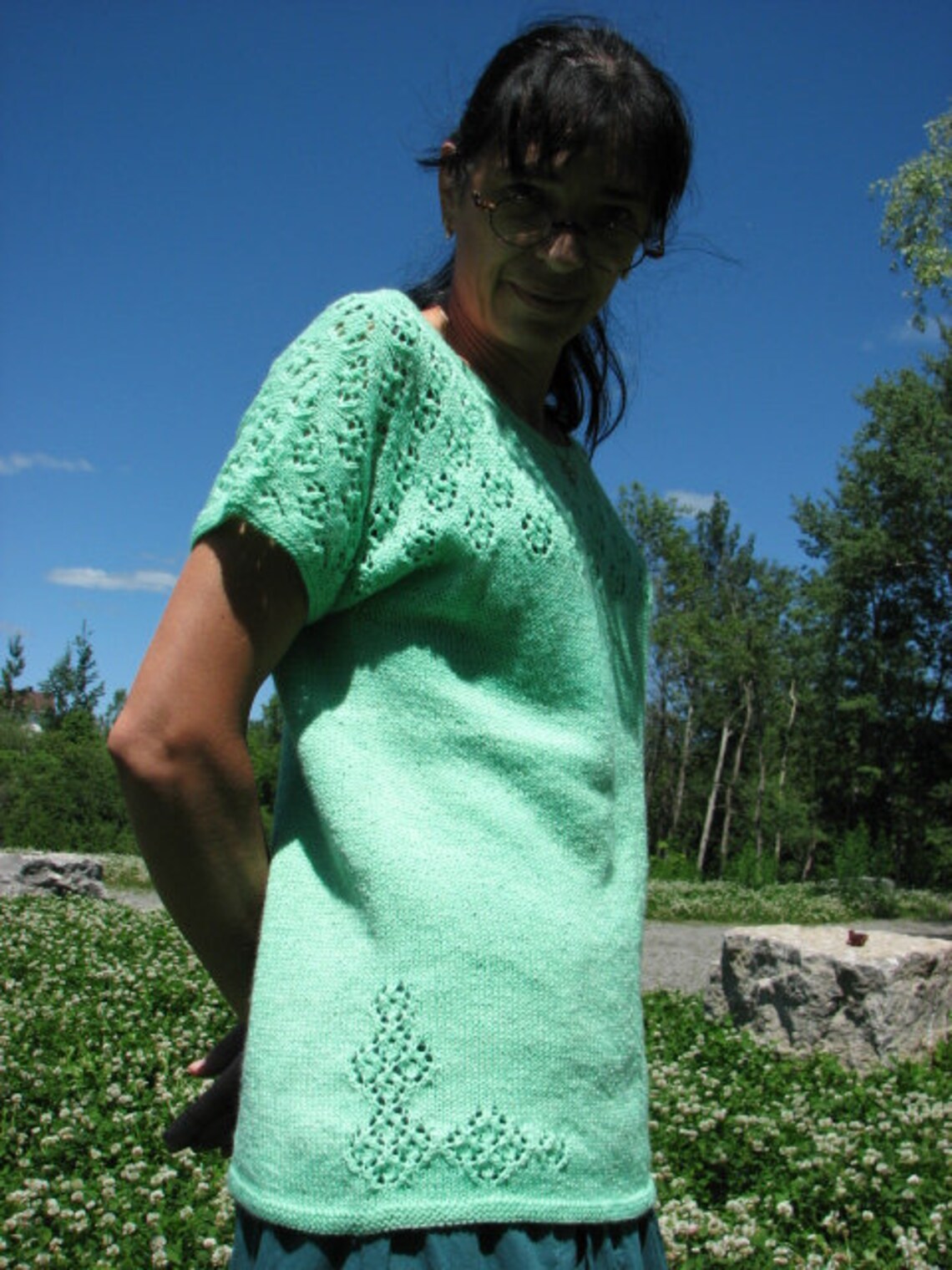 ROSEBUD PDF Knitting Pattern Sweater Sleeveless for Woman - Etsy