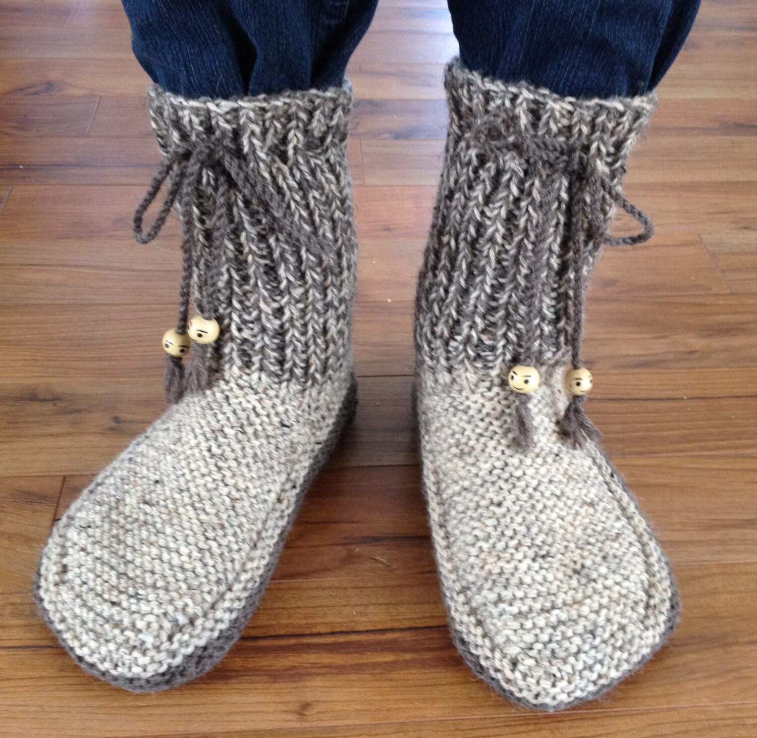 PDF Knitting Pattern Adult Bicolor Slippers Seamless Sole - Etsy Canada