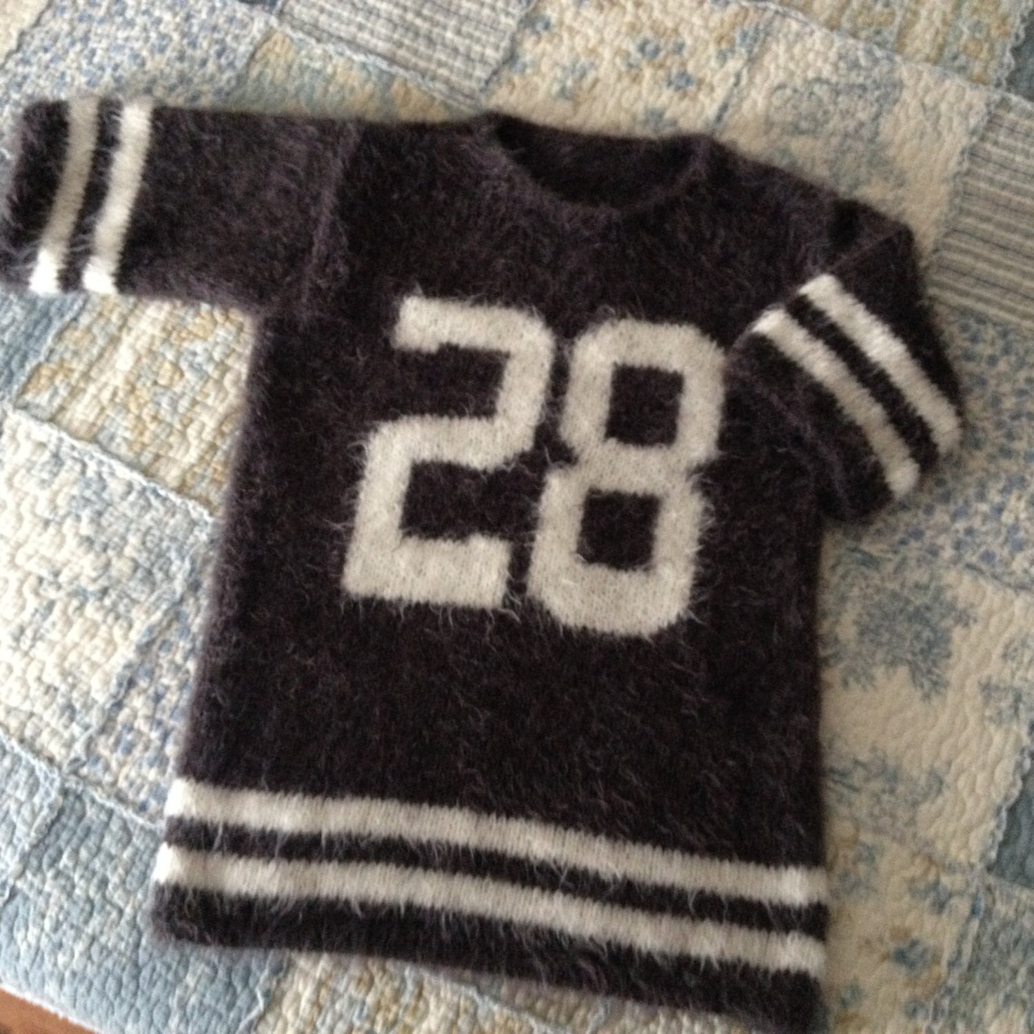 PDF Knitting Pattern Bicolor Sport Sweater Hairy Wool With Customizable ...