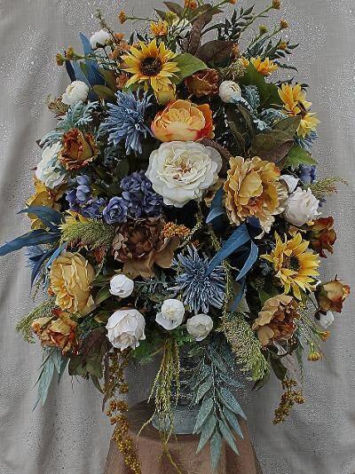 XL TUSCAN FLORAL Arrangement Formal Table Centerpiece Silk - Etsy