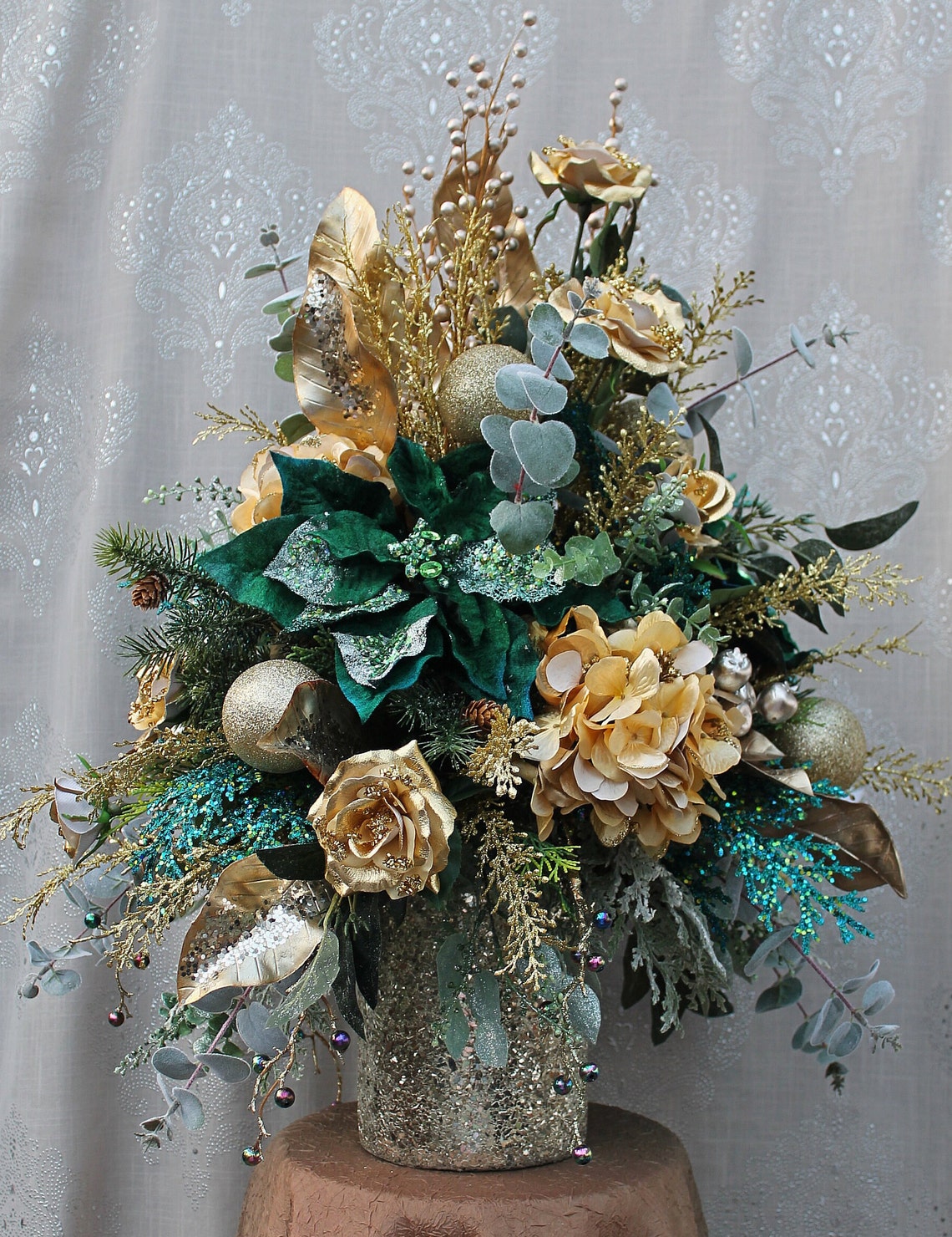 XL HOLIDAY ARRANGEMENT Large Silk Arrangement Christmas - Etsy