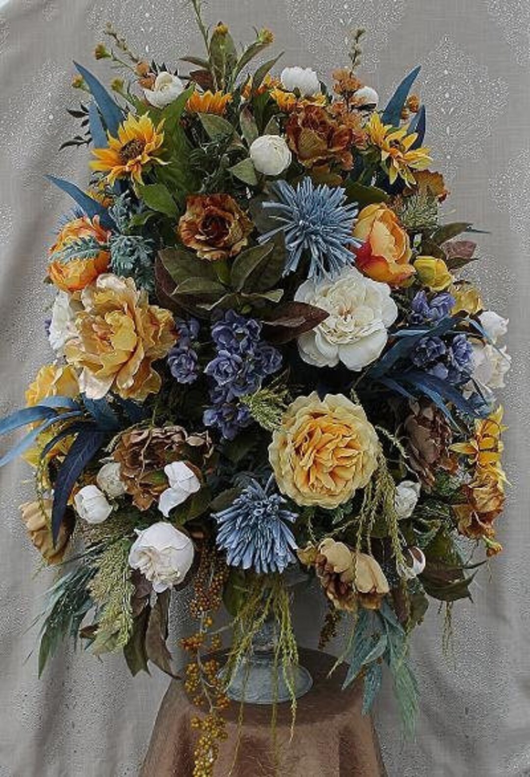 XL TUSCAN FLORAL Arrangement, Formal Table Centerpiece, Silk Floral ...