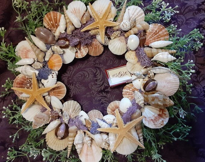 Seashell Wreath Nautical Wreath Cottage Wreath Door Decoration Beach ...
