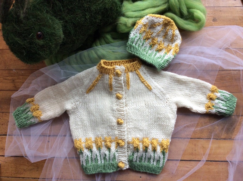 Daffodil Sweater and Hat Set Knitting Pattern PDF Download - Etsy