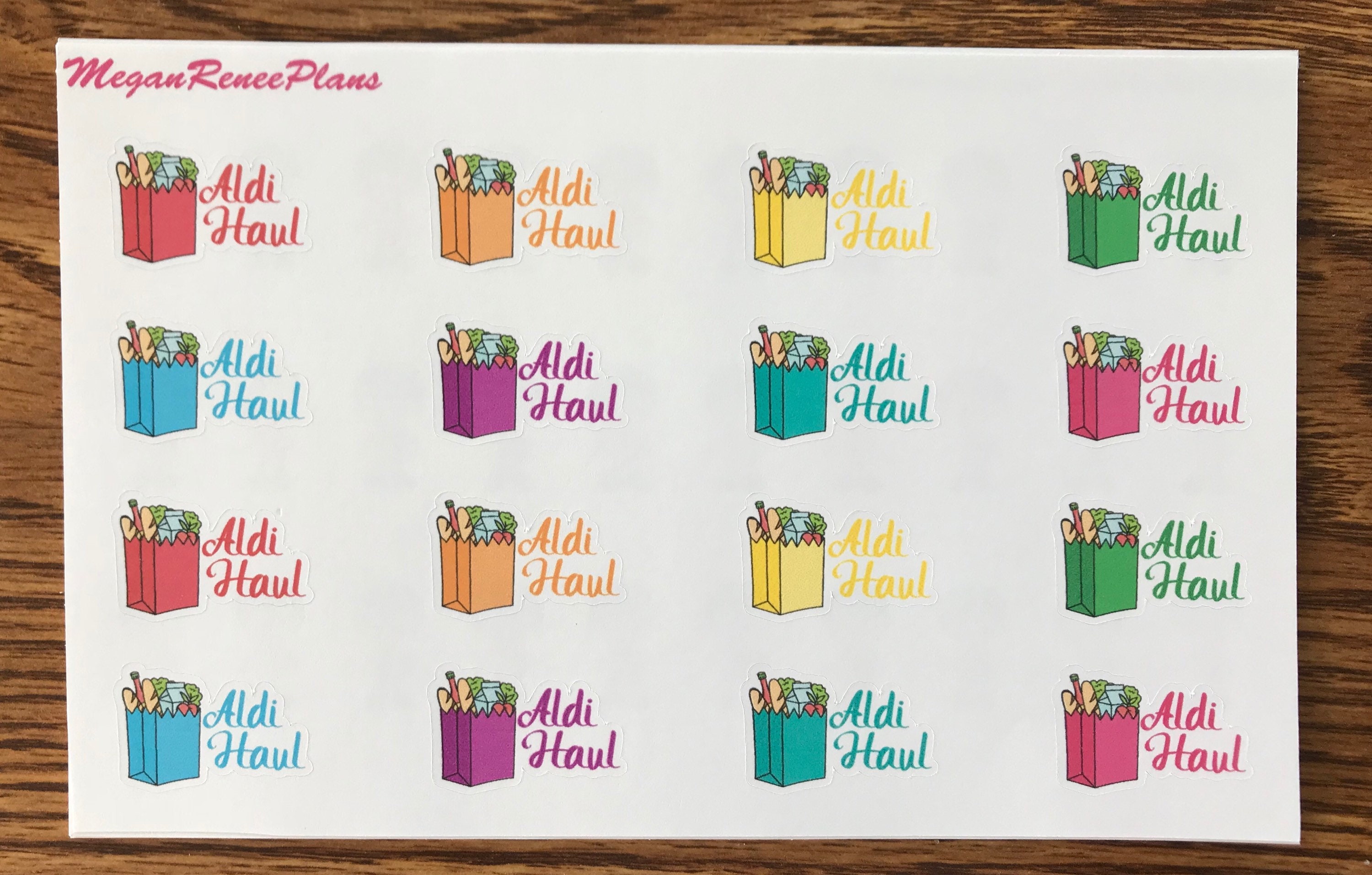 Aldi Haul or Grocery Shopping Matte Planner Stickers | Etsy