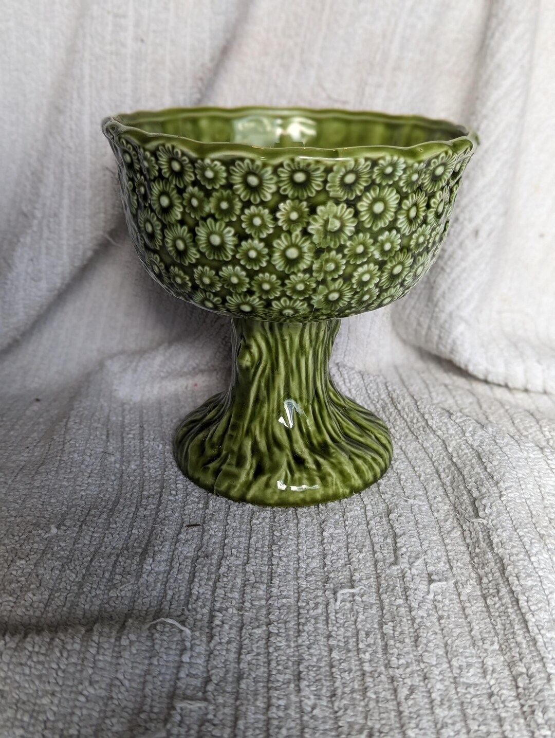 Vintage Lefton Green Renaissance Flower Daisy Daisies Tree Compote - Etsy