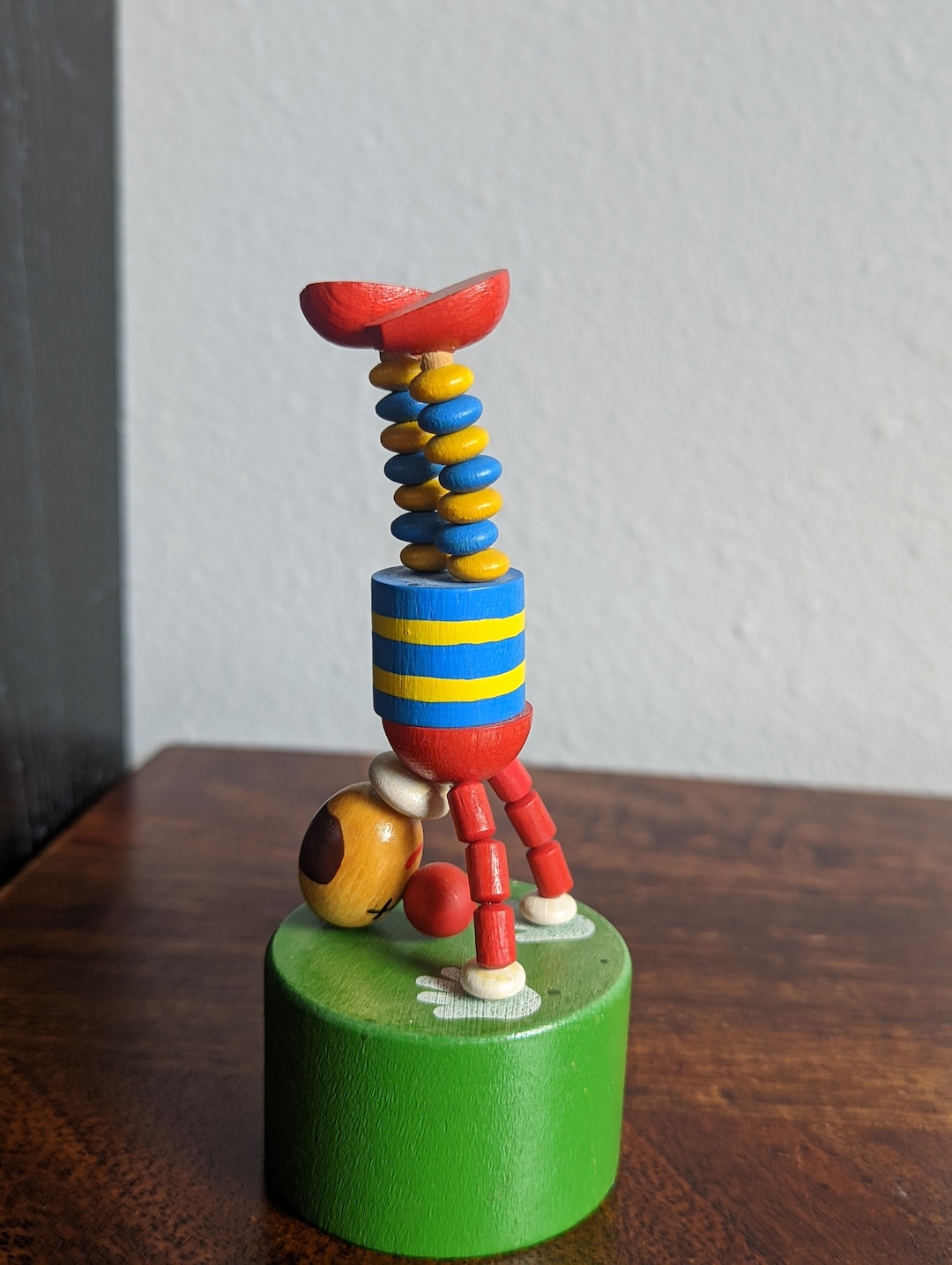 Vintage Circus Clown Push Button Puppet - Etsy