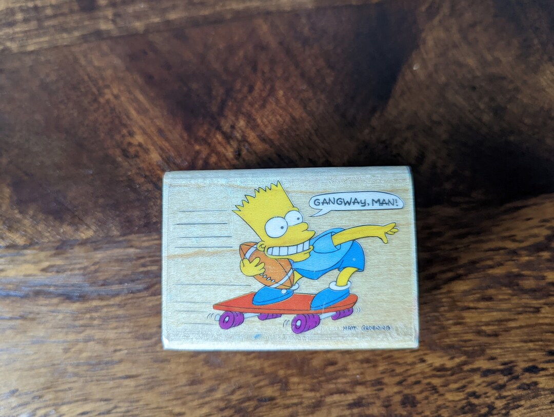1991 the Simpsons Bart Simpson Rubber Stamp gangway - Etsy