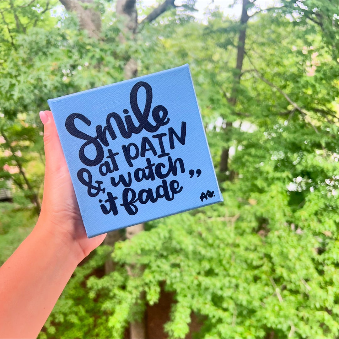 Smile at Pain | Handpainted Canvas - Etsy