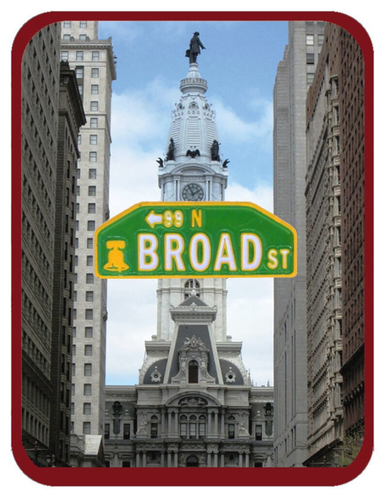 Broad Street Downtown Philadelphia Street Sign Enamel Lapel - Etsy