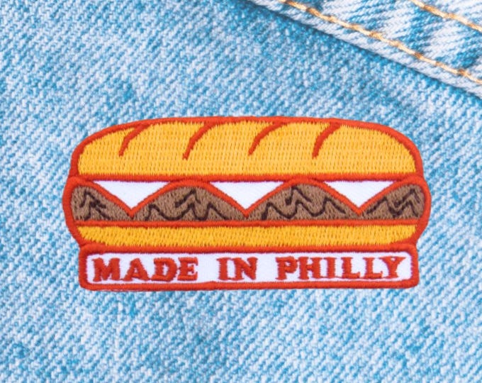 Handmade Handcranked Chainstitch Embroidered Philly Cheesesteak Patch ...