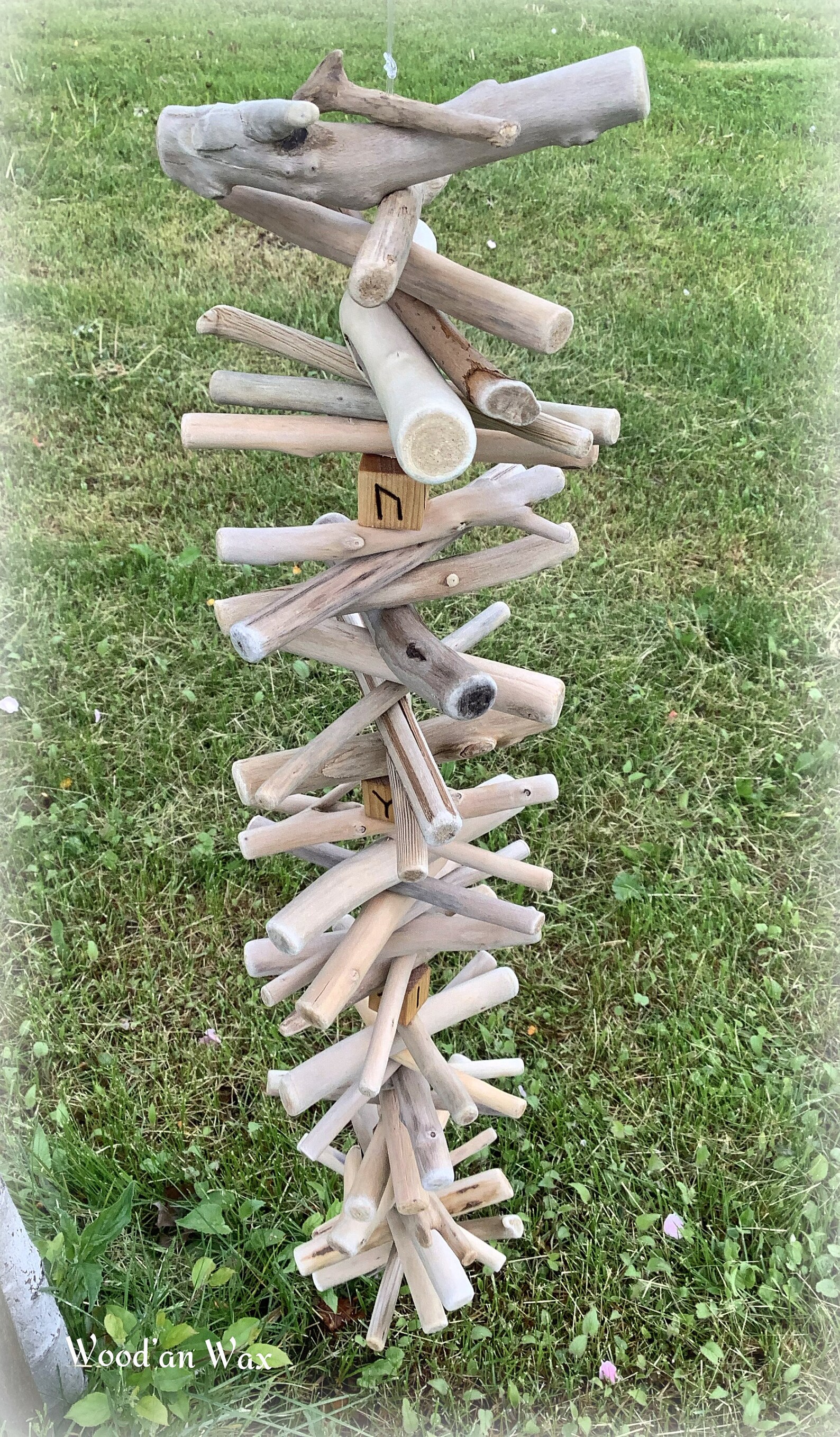 Viking Runes Driftwood Valhalla Ladder, Younger Futhark Runes, Viking ...