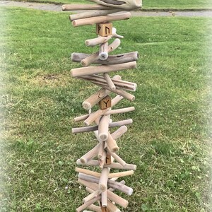 Viking Runes Driftwood Valhalla Ladder, Younger Futhark Runes, Viking ...