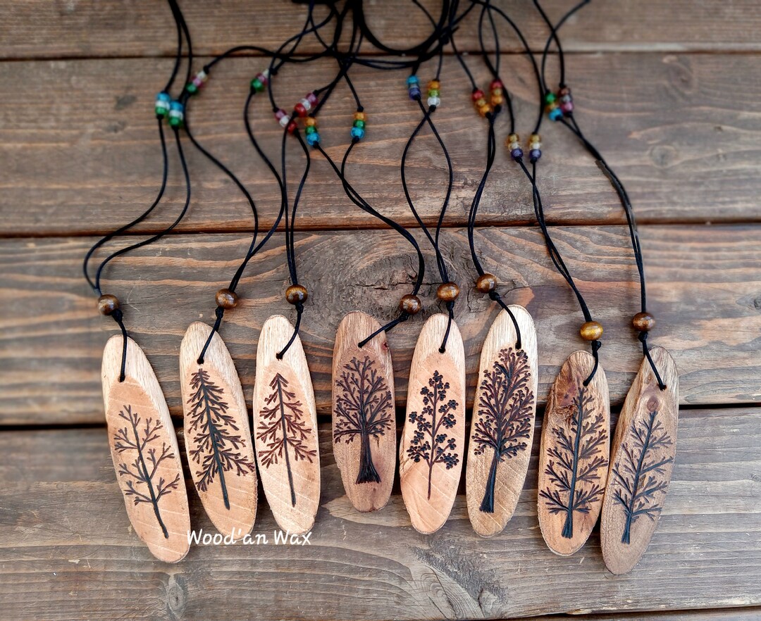 Driftwood Bind Rune Pendant With Trees - Add Your Personal Bindrune ...
