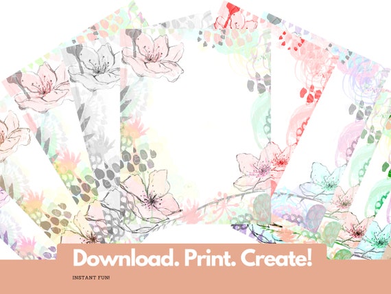 Original Digital Flower/floral Printable Clip Art | Etsy