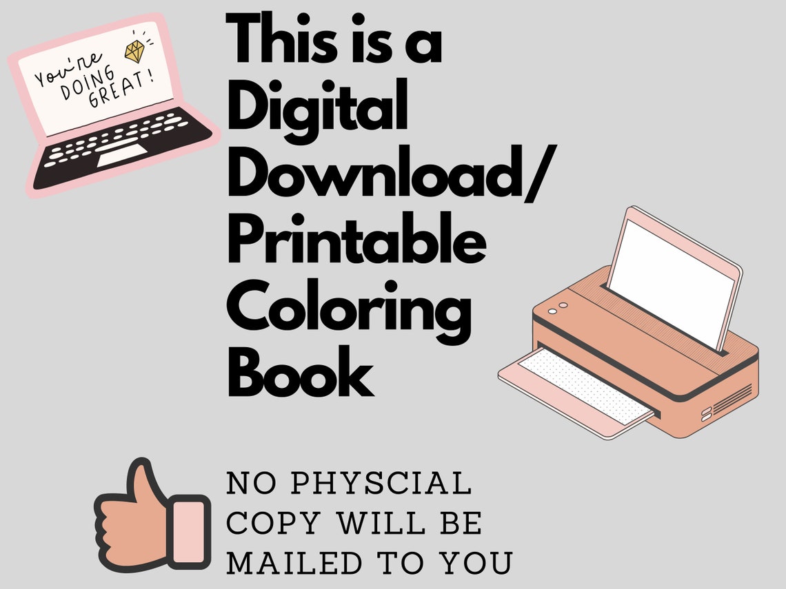 Printable Coloring Book PDF. Print and Color or Color in Procreate ...