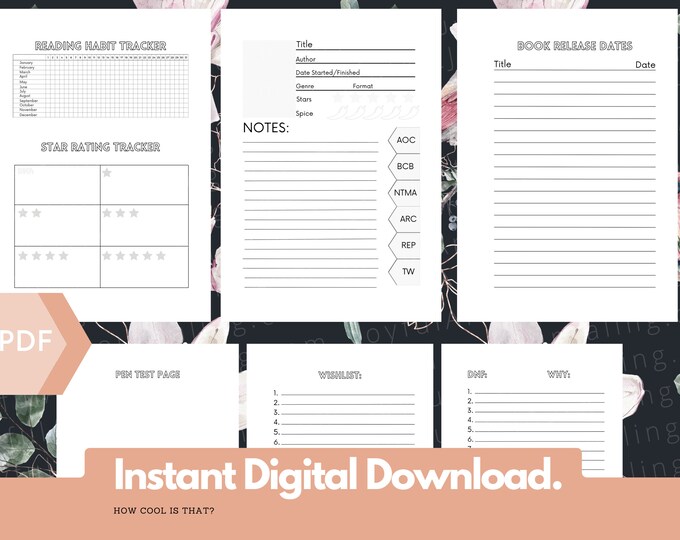 Booktok Book Journal. Printable Reading Tracker for A5 Binder. Reading ...