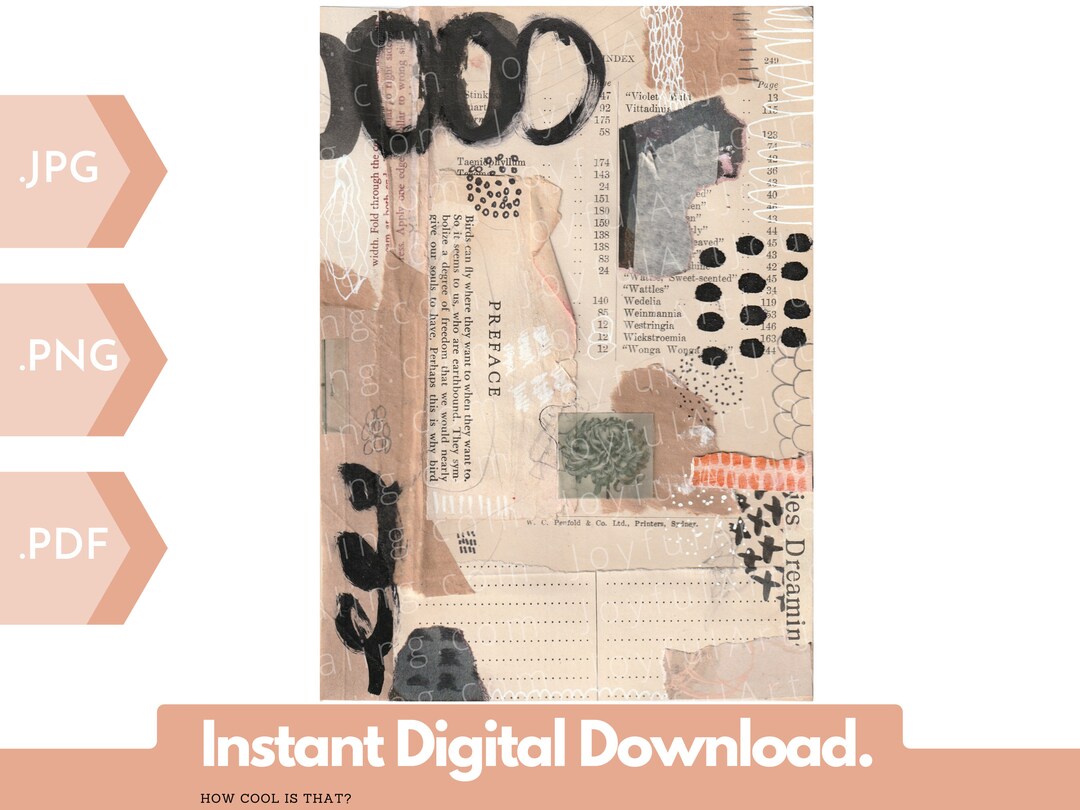 Art Journal Collage Tear Sheets. Mixed Media Digital Download for ...